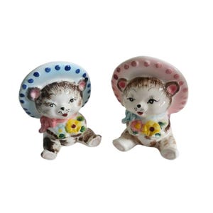 Vintage Baby Bear Head Planter With Hat Hand-painted Ceramic Set of 2 ...