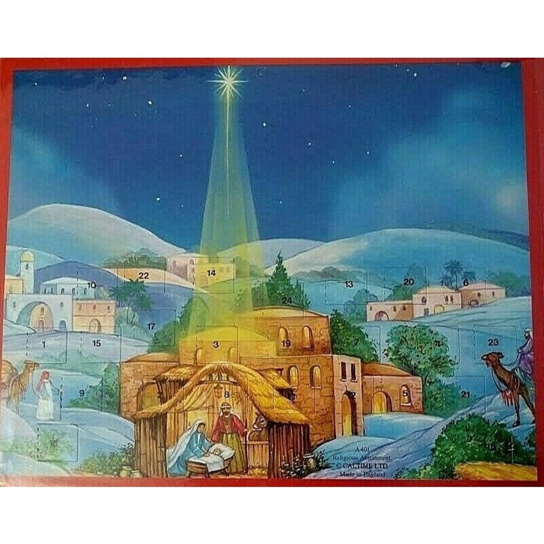 Caltime Advent Calendar Nativity Jesus Birth A401 Made in England 11x9 ...