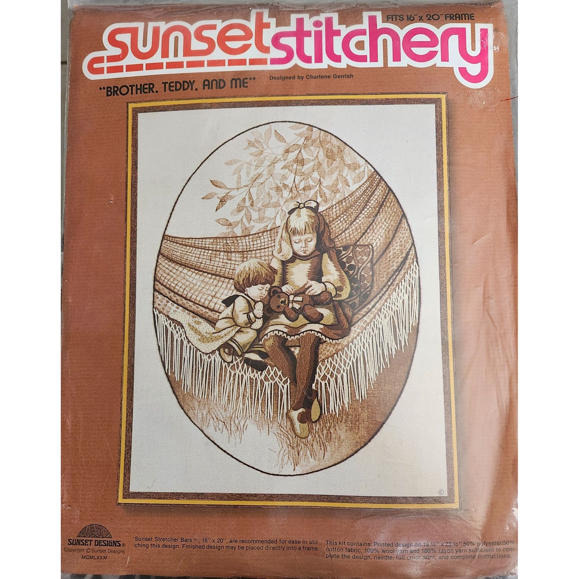 Sunset Stitchery Kit 2206 Brother Teddy and Me 1981 Factory Sealed - Etsy