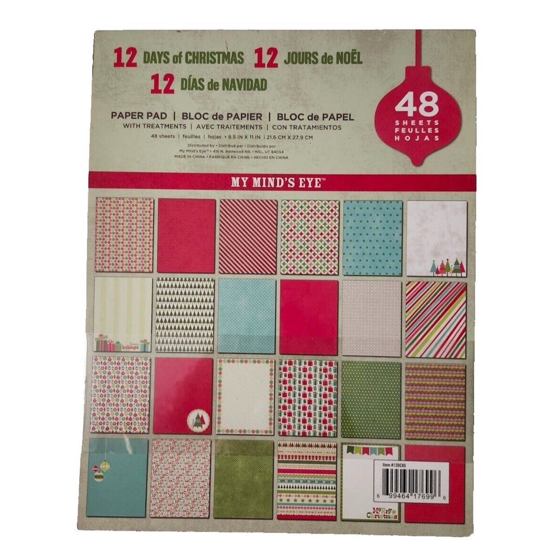12 Days of Christmas Scrapbook Paper Pad 48 Sheets 8.5" X 11" - Etsy
