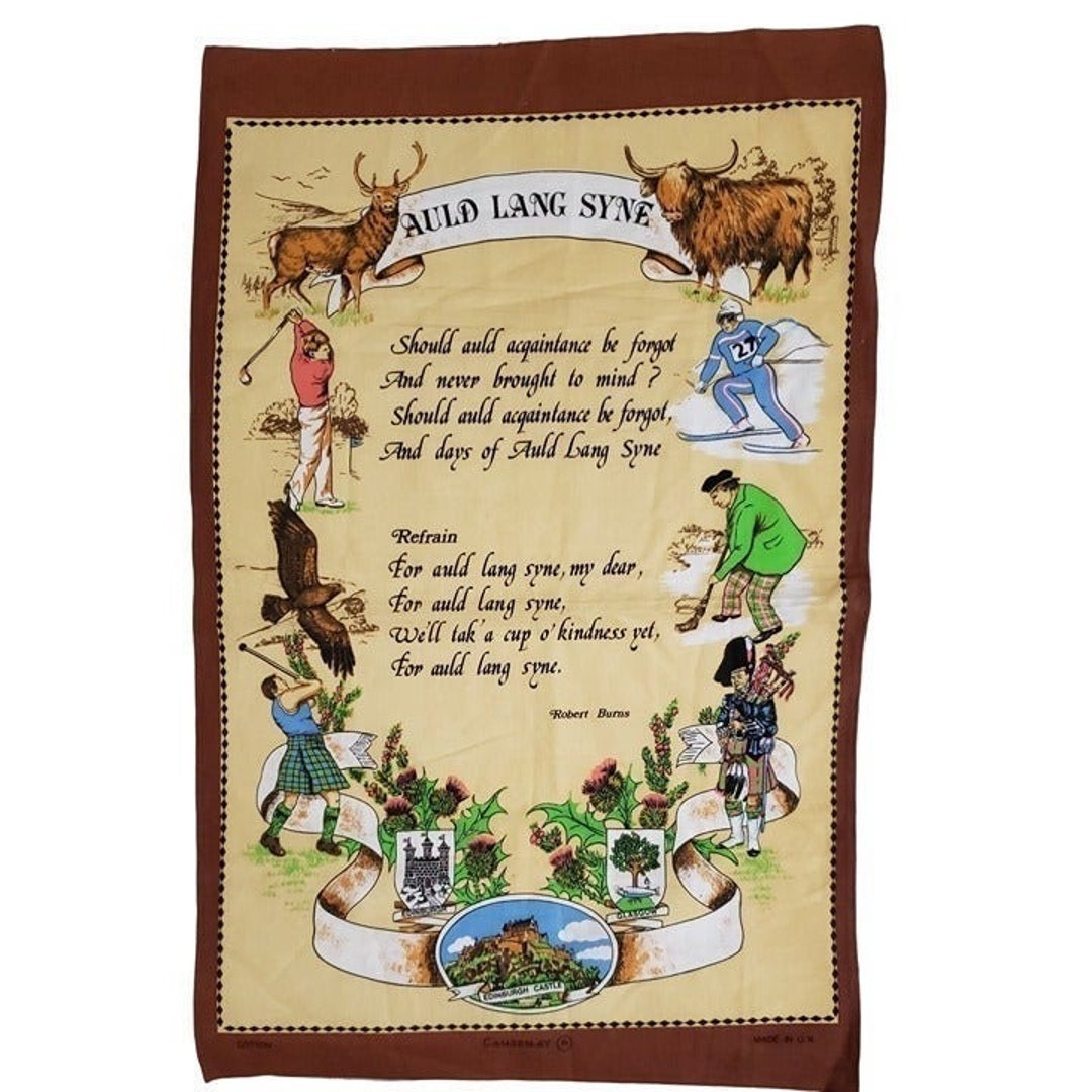 Scotland Auld Lang Syne Vintage Cotton Tea Kitchen Towel - Etsy