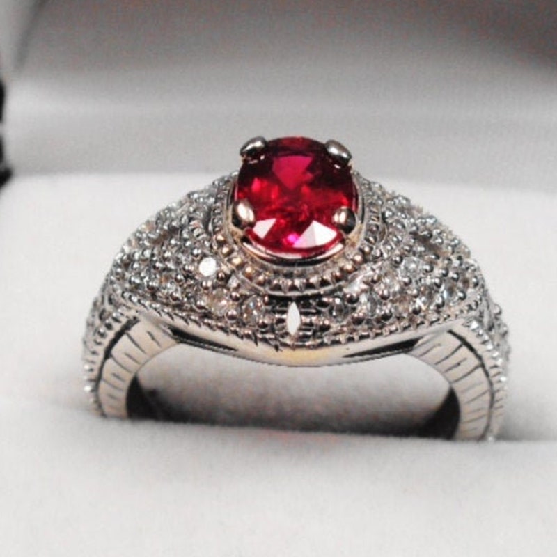 Ruby Filigree Ring - Etsy