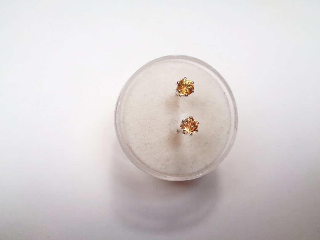 Genuine 3.75mm. Yellow Sapphire Posts. Natural, Clean, Sapphire ...