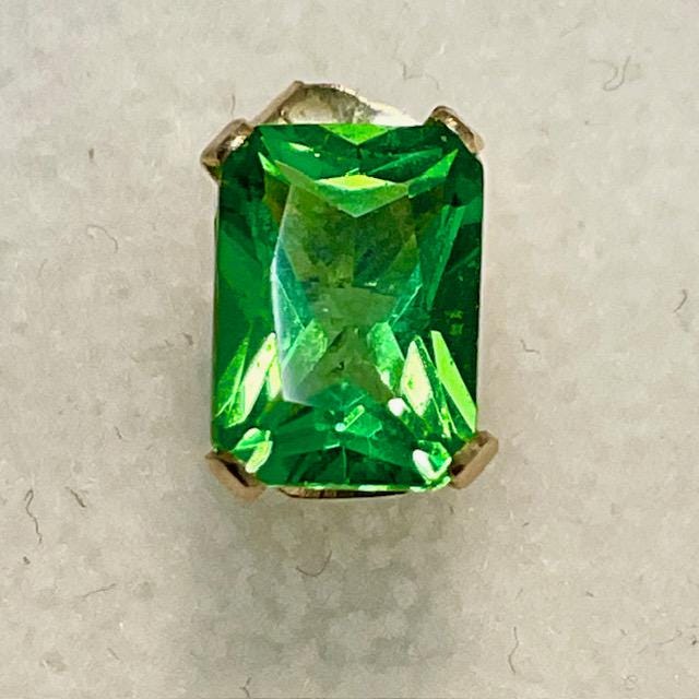 Lab Emerald Earring: Emerald Cut in 10kt Gold (7x5mm) - Etsy