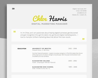 Fun Resume Template - Etsy