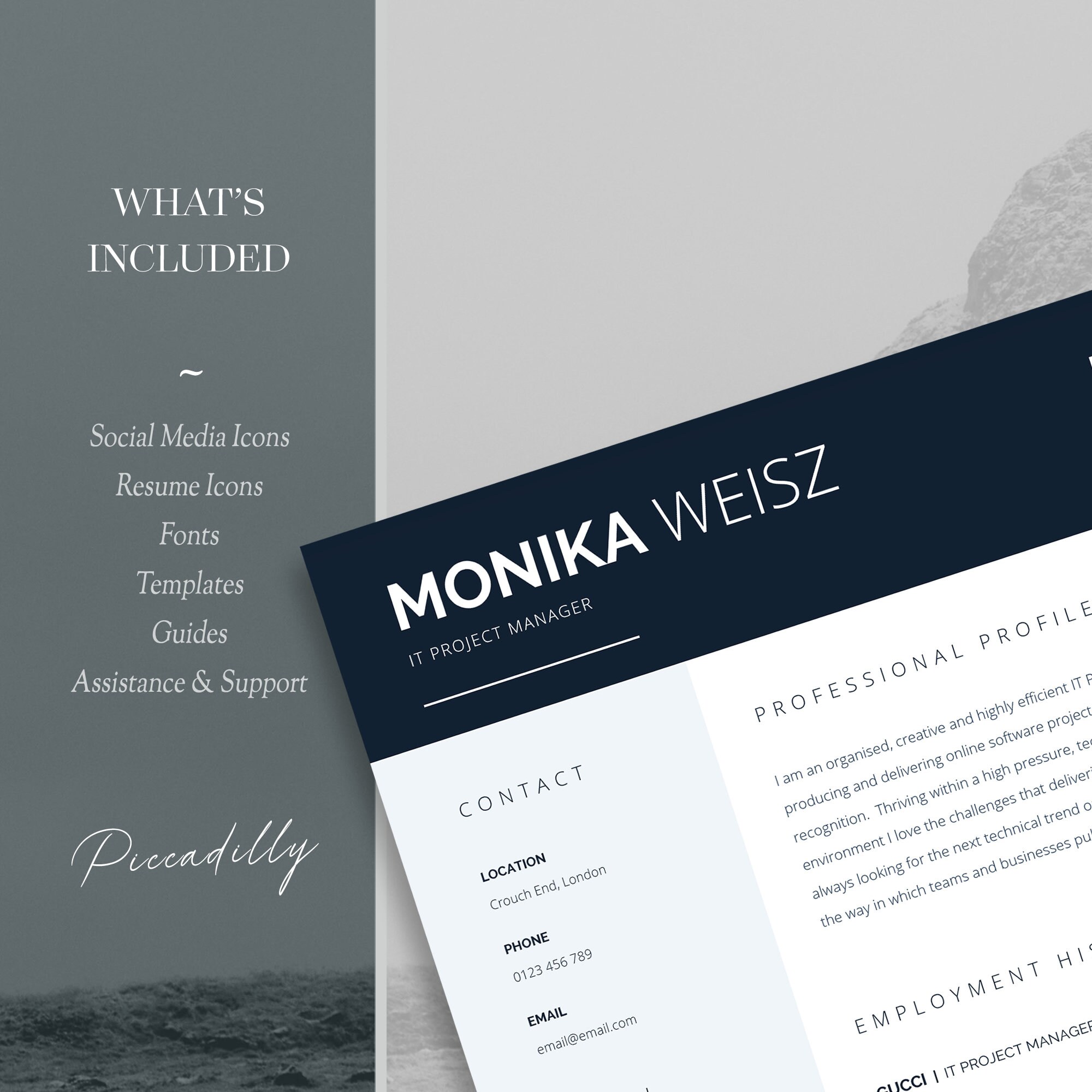 IT Resume Template: Professional CV Design, Cover Letter (MS Word) - Etsy