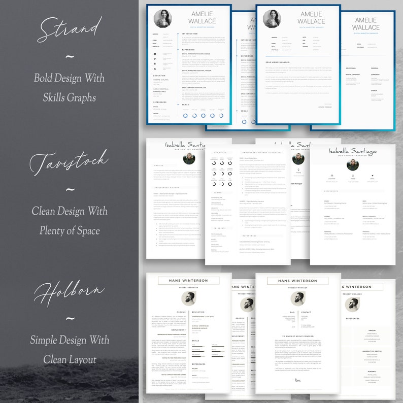 Resume Template Bundle Job Search Trackers Complete Resume - Etsy