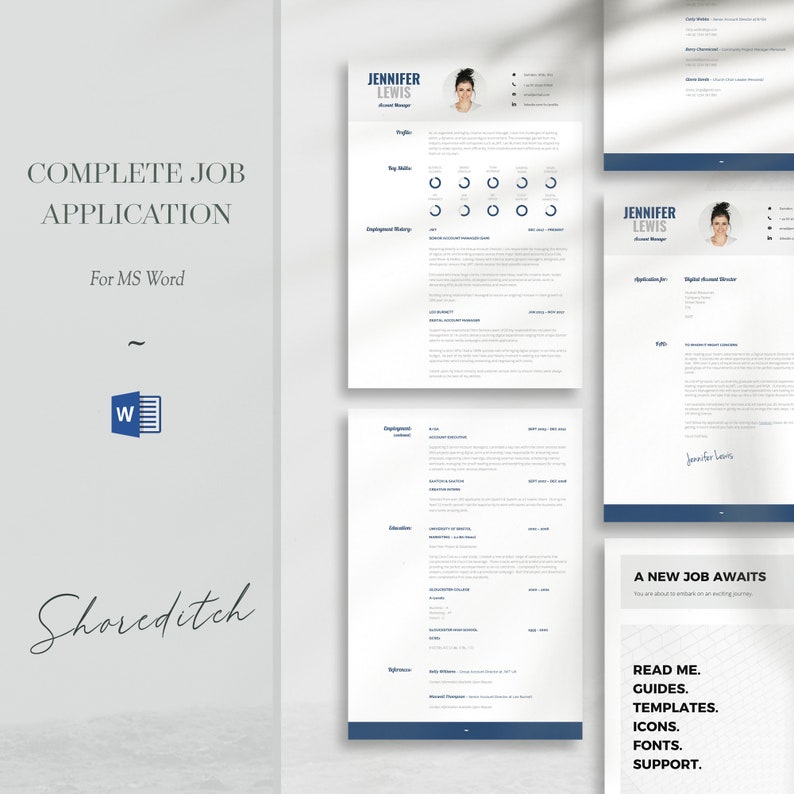 Stylish Resume Template for Word Editable CV Template With Photo ...