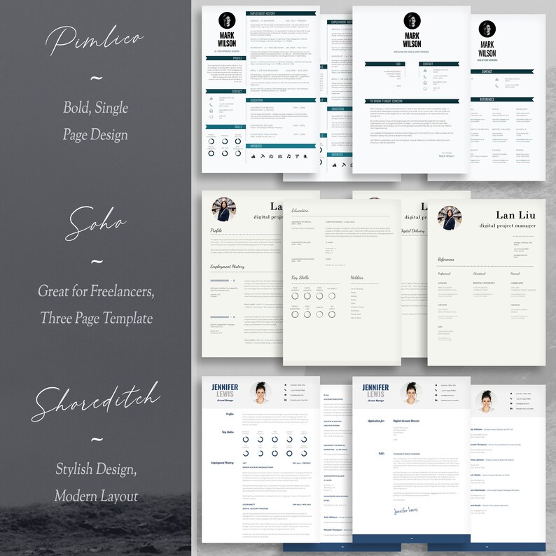 Resume Template Bundle Job Search Trackers Complete Resume - Etsy