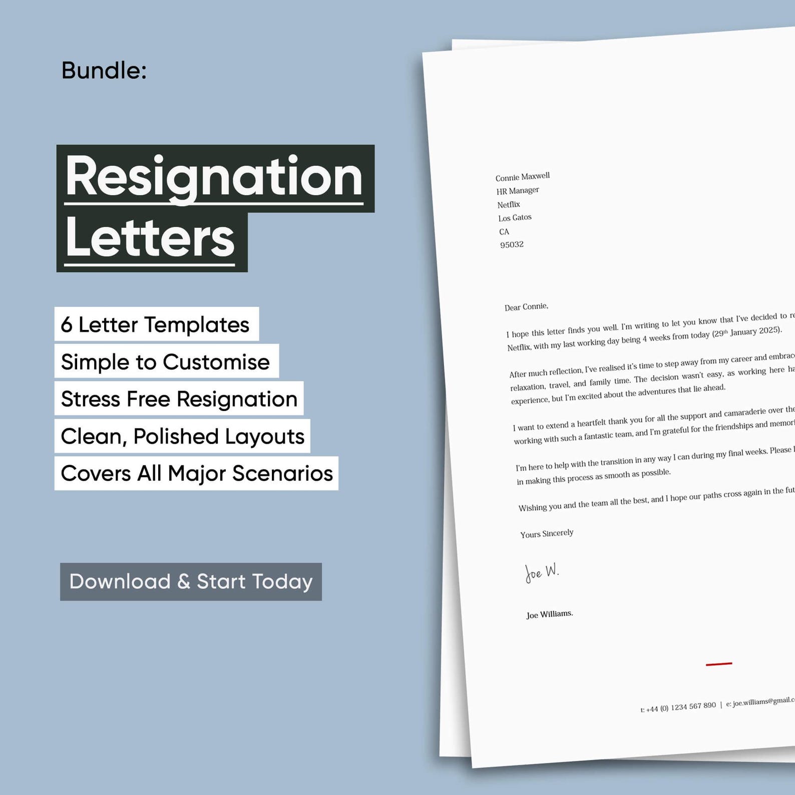 Professional Resignation Letter Templates: 6 Easy-to-customize Letters ...