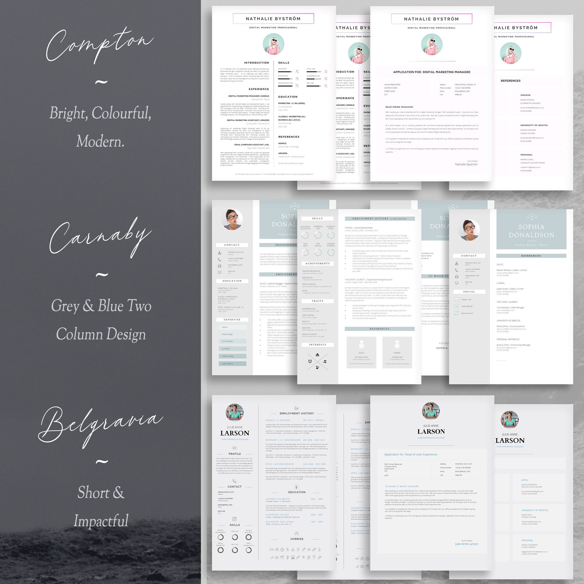 Resume Template Bundle | Job Search Trackers | Complete Resume Pack ...