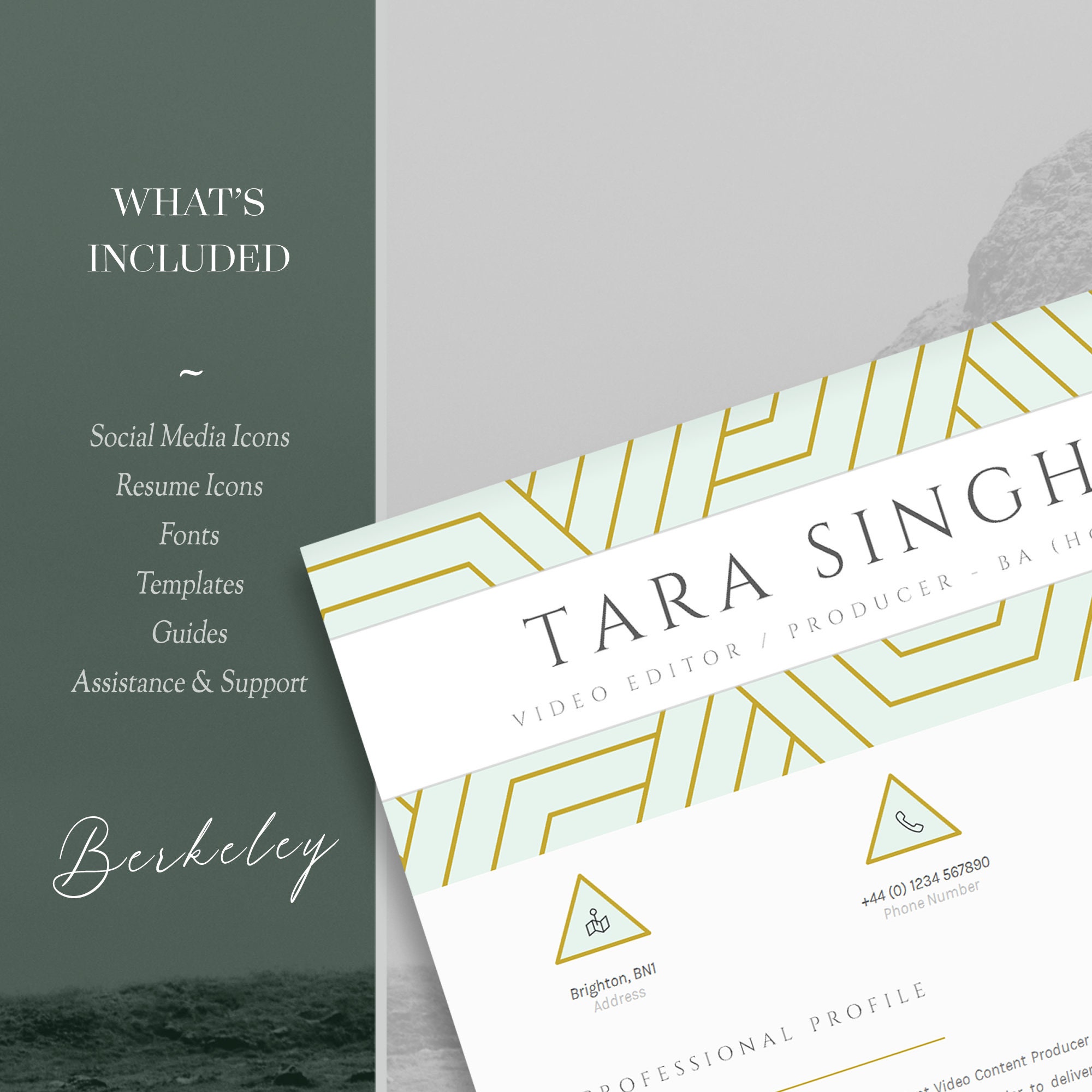 Elegant Resume Design Unusual CV Template With Cover Letter - Etsy