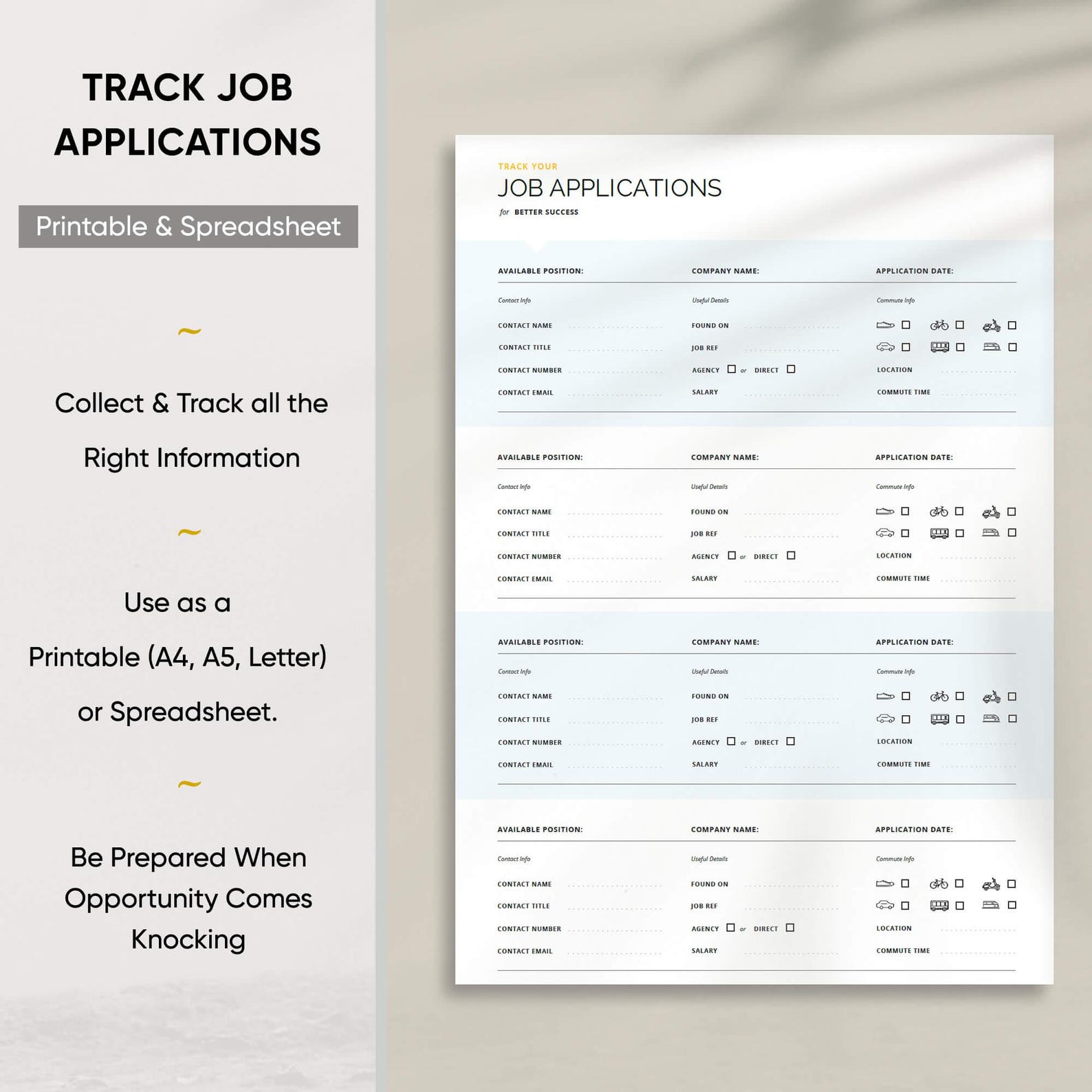 Job Search Organiser | Job Application Tracker | Job Interview Tracker ...