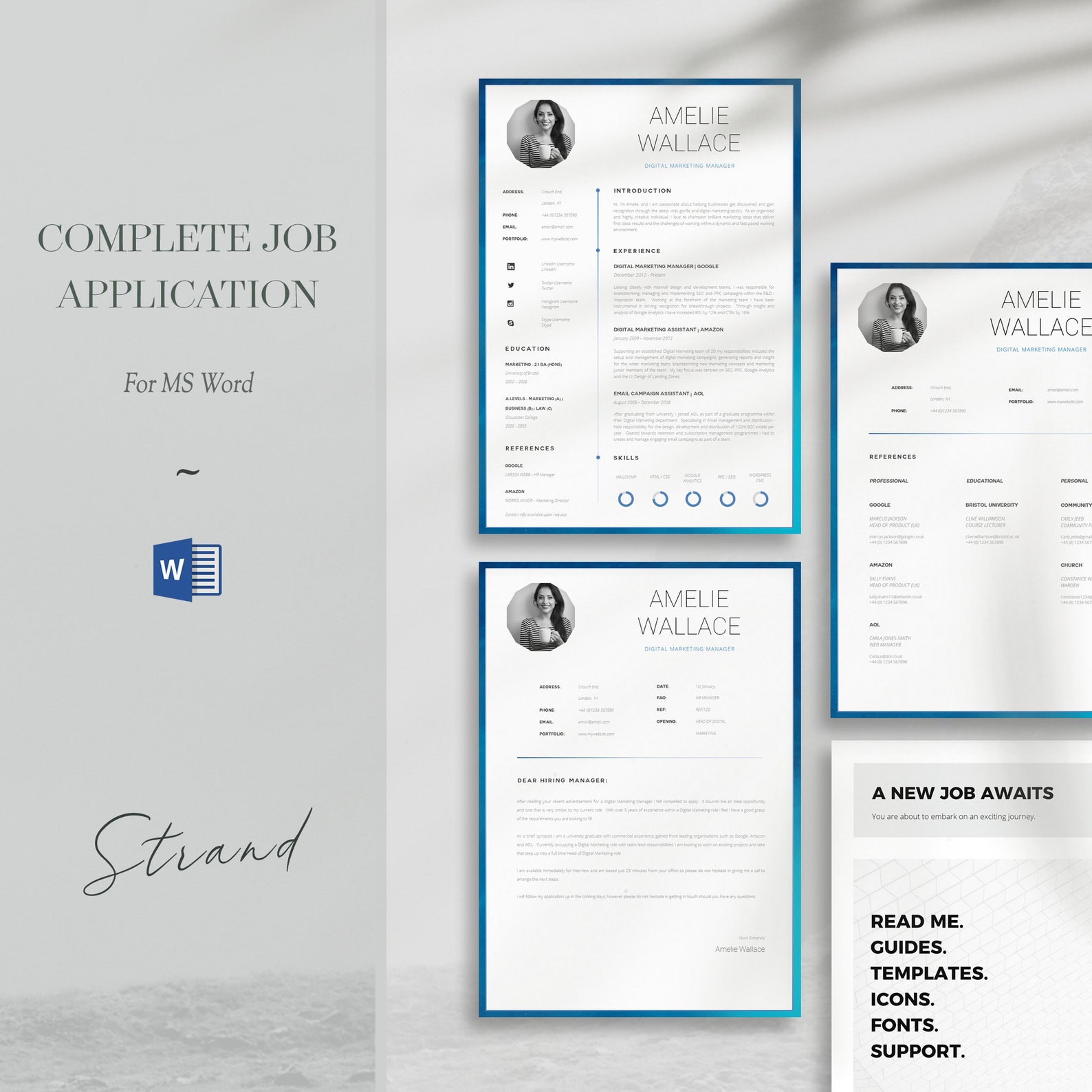 Marketing Resume Template for Word | Printable CV for Word | High ...