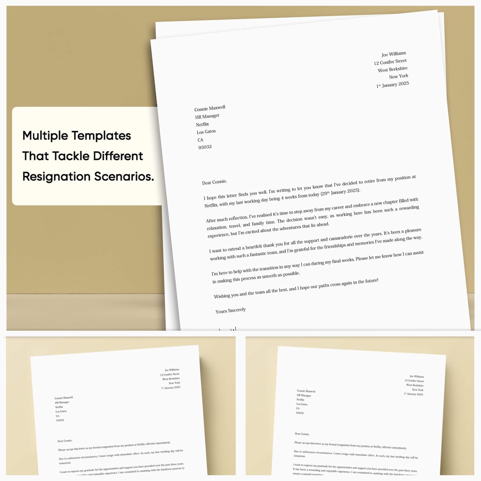 Professional Resignation Letter Templates: 6 Easy-to-customize Letters ...