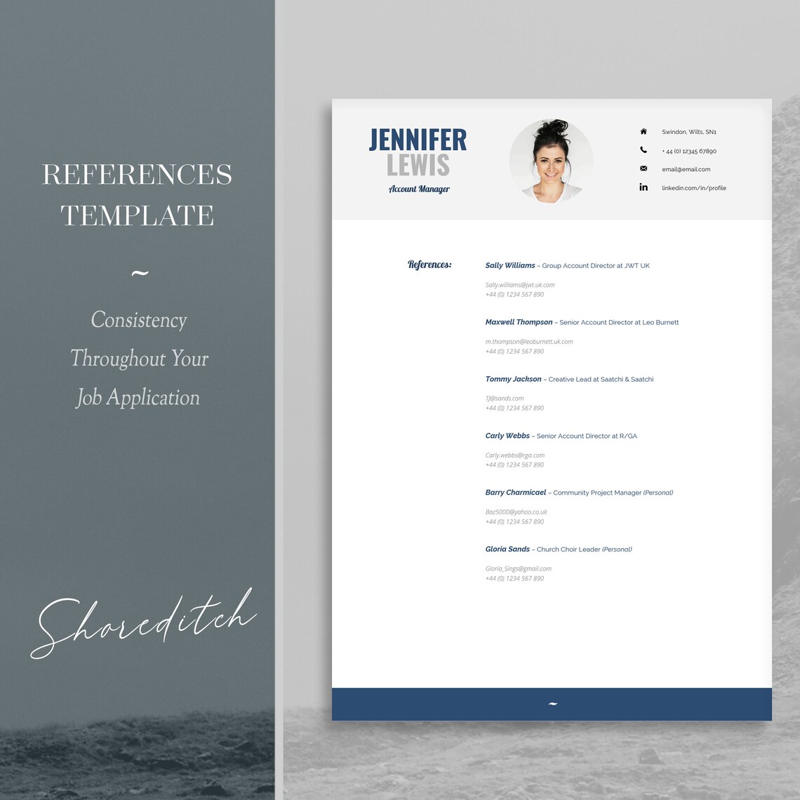 Stylish Resume Template for Word Editable CV Template With Photo ...