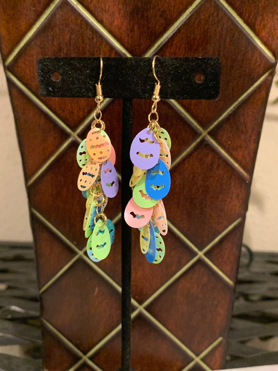 Easter Egg Multi Color Dangle Earrings, Easter Earrings, Easter Jewelry ...