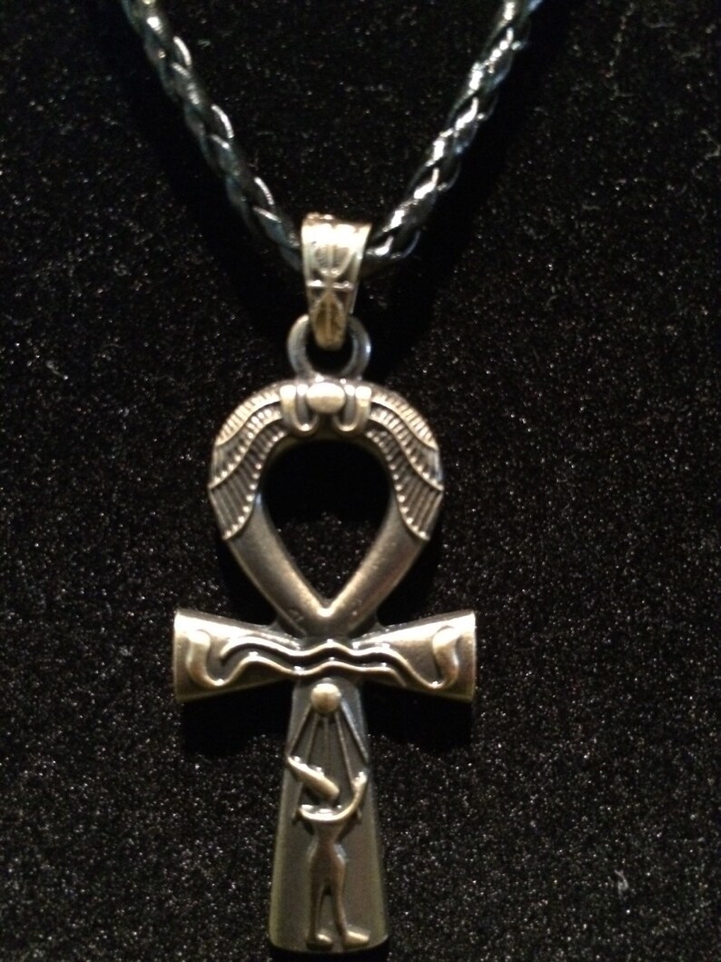 Necklace // Ankh Necklace // Leather Cord Necklace // Antique - Etsy