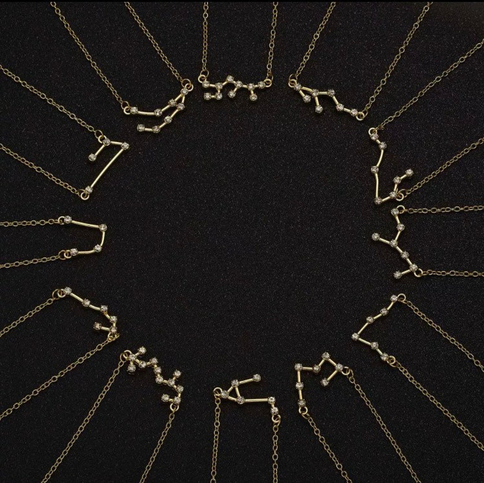 Gold Zodiac Sign Layered Necklace Birth Sign 3 Tier Necklace | Etsy