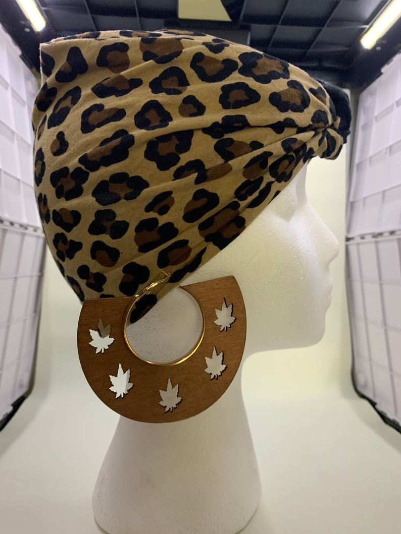 Marijuana Leaf Wood/gold Hoop Earrings Weed Leaf Wood Hoop | Etsy