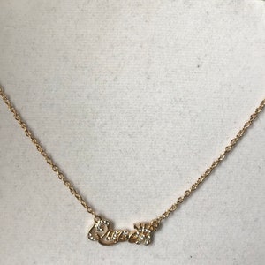 Silver and Gold Queen Script Necklace Queen Gold Necklace - Etsy