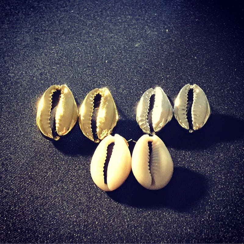 Shell Stud Earrings - Etsy