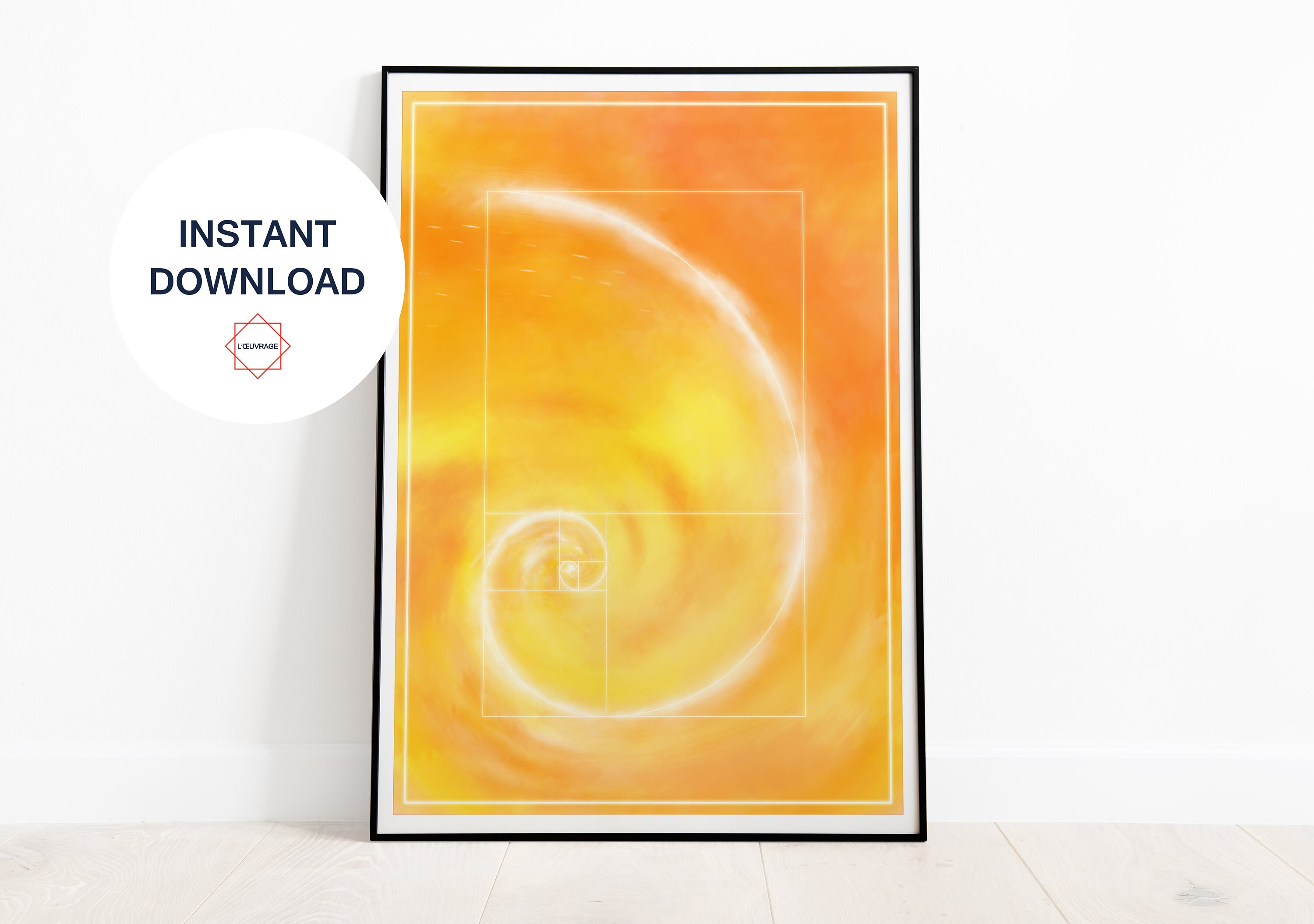 Sacred Geometry Fibonacci Spiral Poster Contemplation Meditation ...