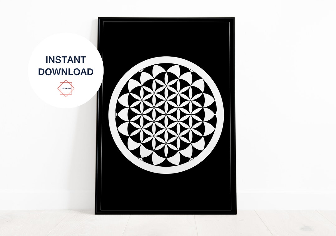 Flower of Life Sacred Geometry Poster Wall Poster Meditation Decoration ...