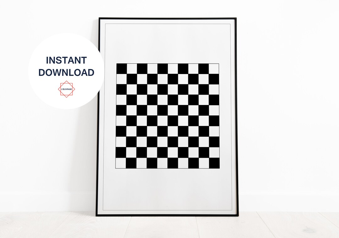 Checkerboard Sacred Geometry Poster Wall Poster Meditation Decoration Contemplation Poster Black ...