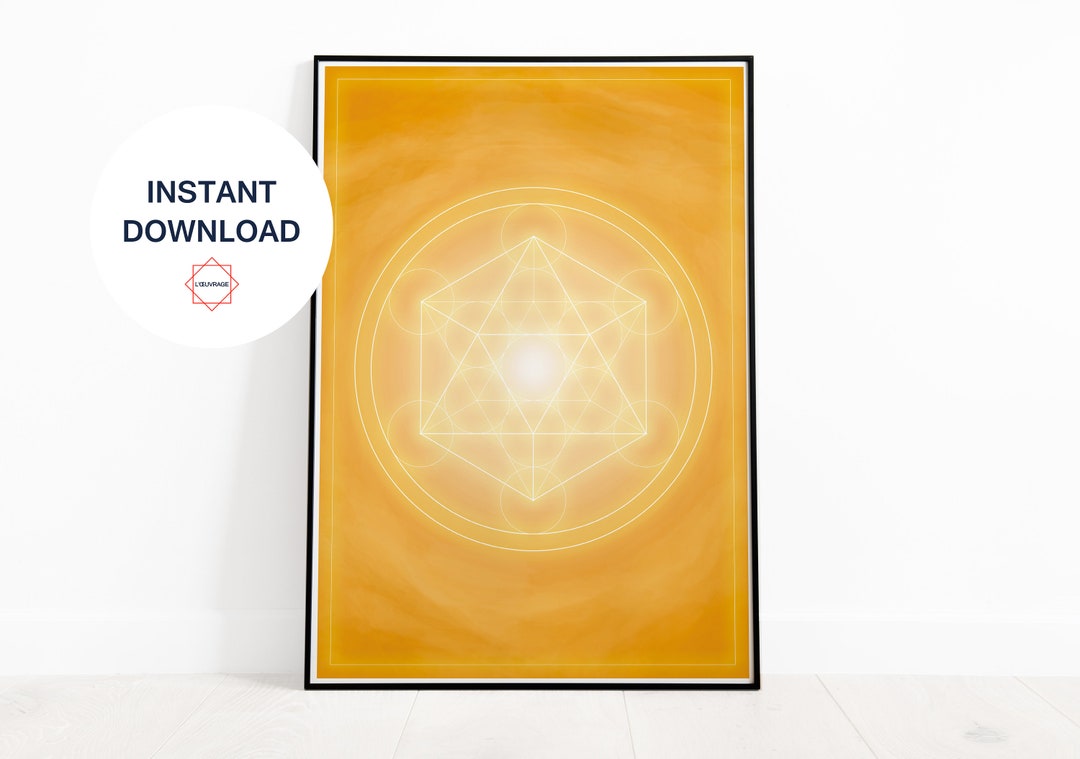 Sacred Geometry Icosahedron Poster Contemplation Meditation Printable ...