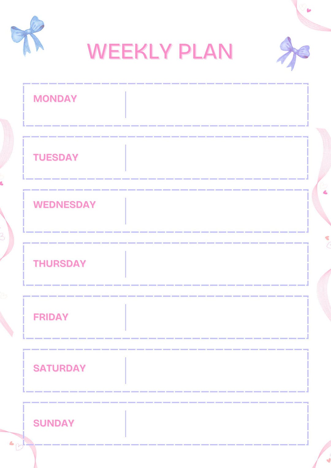 Kids Weekly Planner Printable, Daily Schedule, Routine Organiser ...