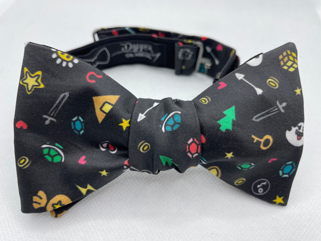 Video Game Bow Tie, Bowtie, Gamer, Gamer Girl, Sword, Nerdy, Gold, Loot ...
