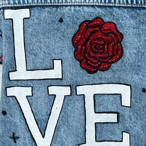 Love Hand Painted Jean Jacket - Etsy