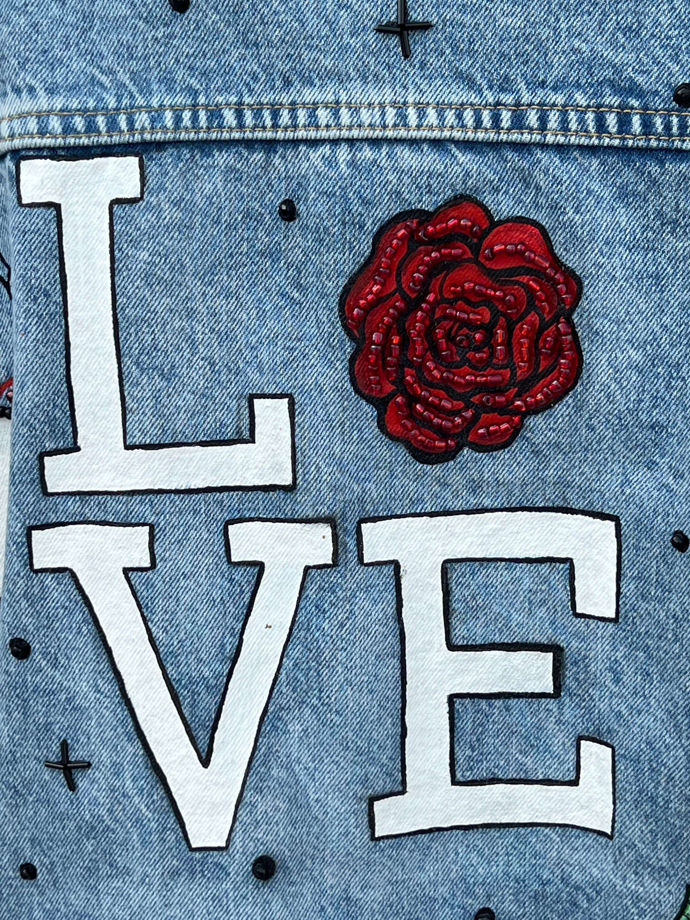 Love Hand Painted Jean Jacket - Etsy