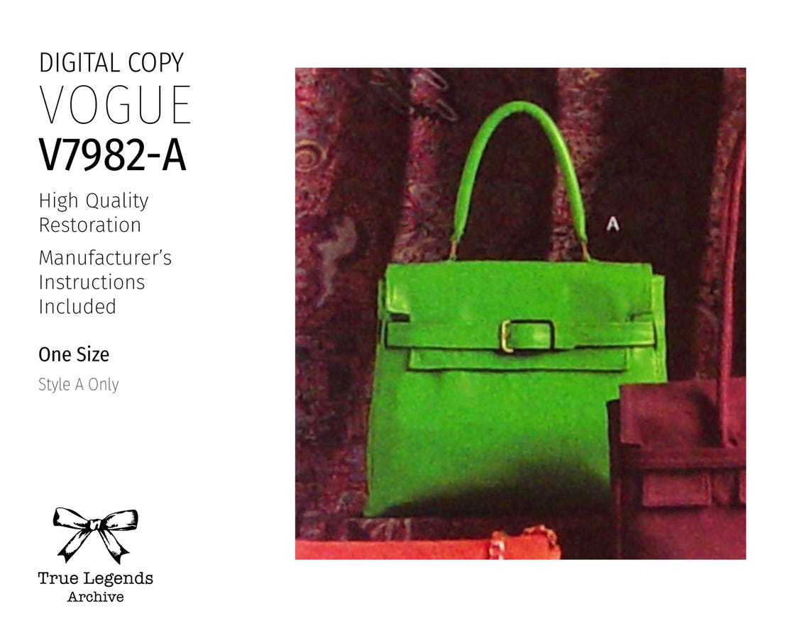 Vogue V7982 A Buckle Purse Digital Sewing Pattern PDF - Etsy