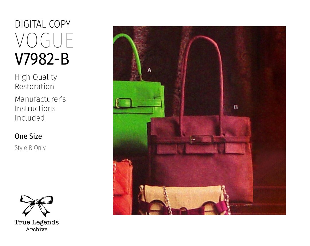 Vogue V7982 B Buckle Purse Digital Sewing Pattern PDF - Etsy