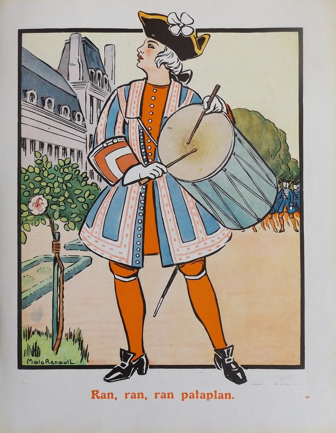 1931 Vintage Print 'the Pretty Drum' by Malo Renualt From 'chansons De ...