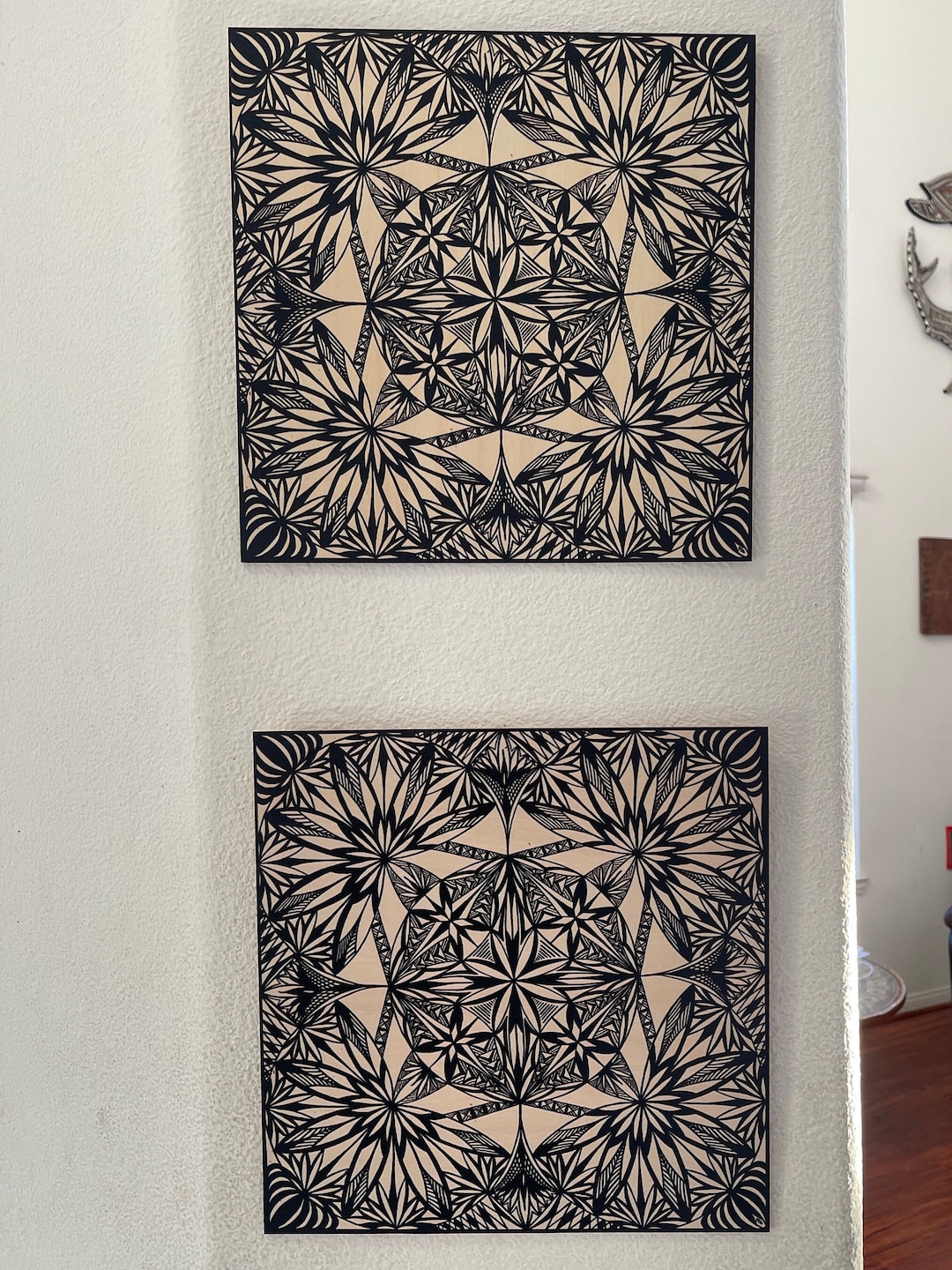 Samoan Siapo Prints on Wood Set of Two Polynesian Tapa - Etsy