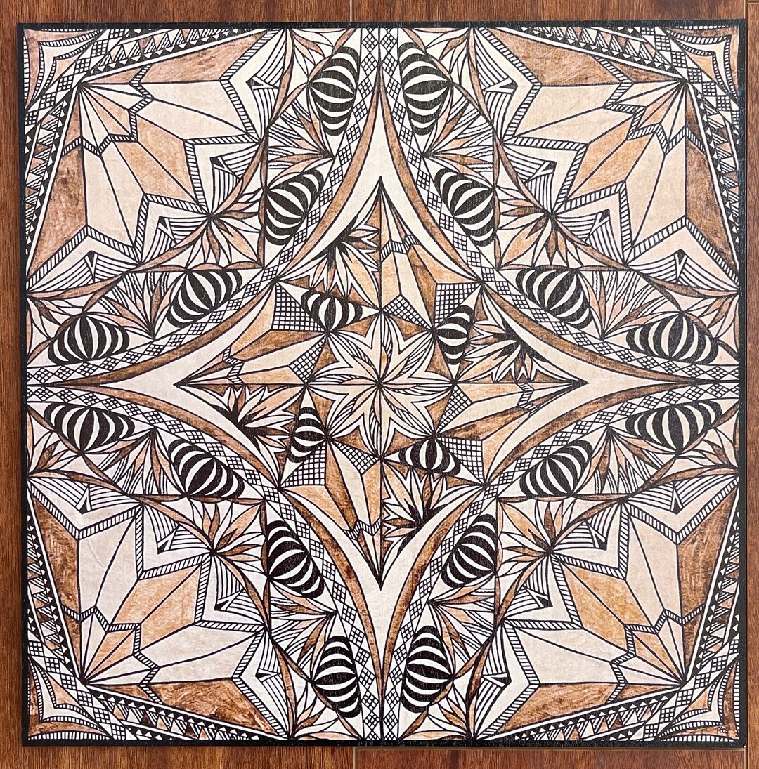 Samoan Tapa Siapo Print on Wood - Polynesian Tapa - Etsy