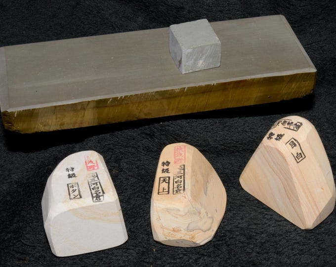 Jnat Straight Razor Hone Kit #2 - Shobudani Awasedo, Tomo, 3 Piece ...