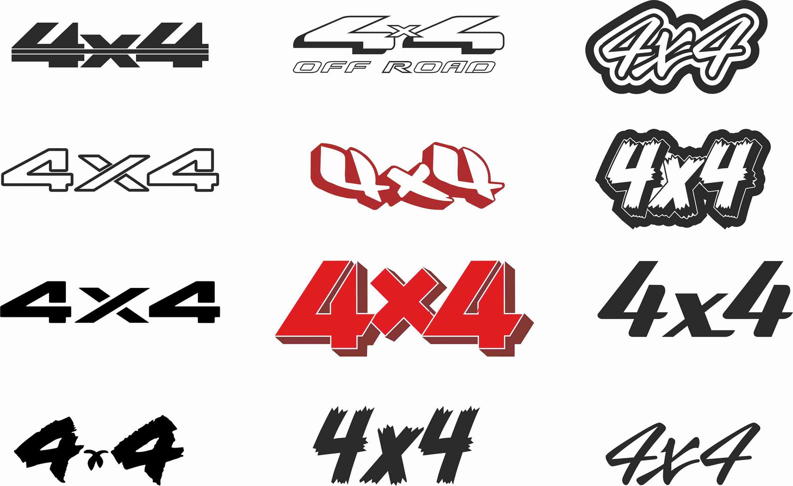 4x4 Vector EPS Pack Graphics Corel Illustrator Decal Plotter Cut off ...