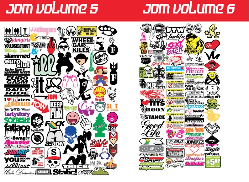Bundle Jdm Tuning Vector EPS Full Pack From Volume 1 to 10 Sticker ...