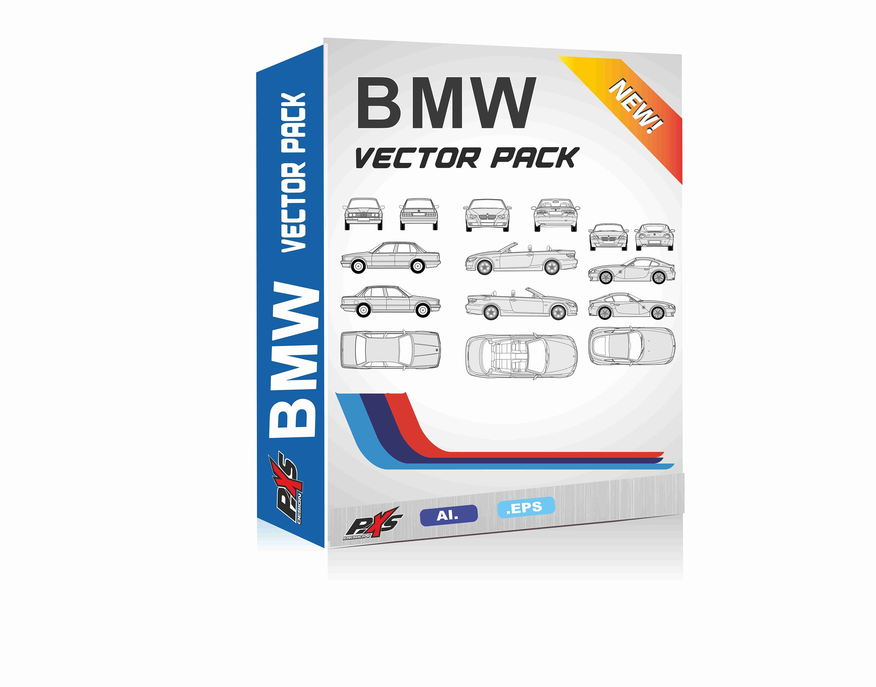 BMW CAR OUTLINES Scale Vehicle Front, Rear, Sides and Top Full Pack ...