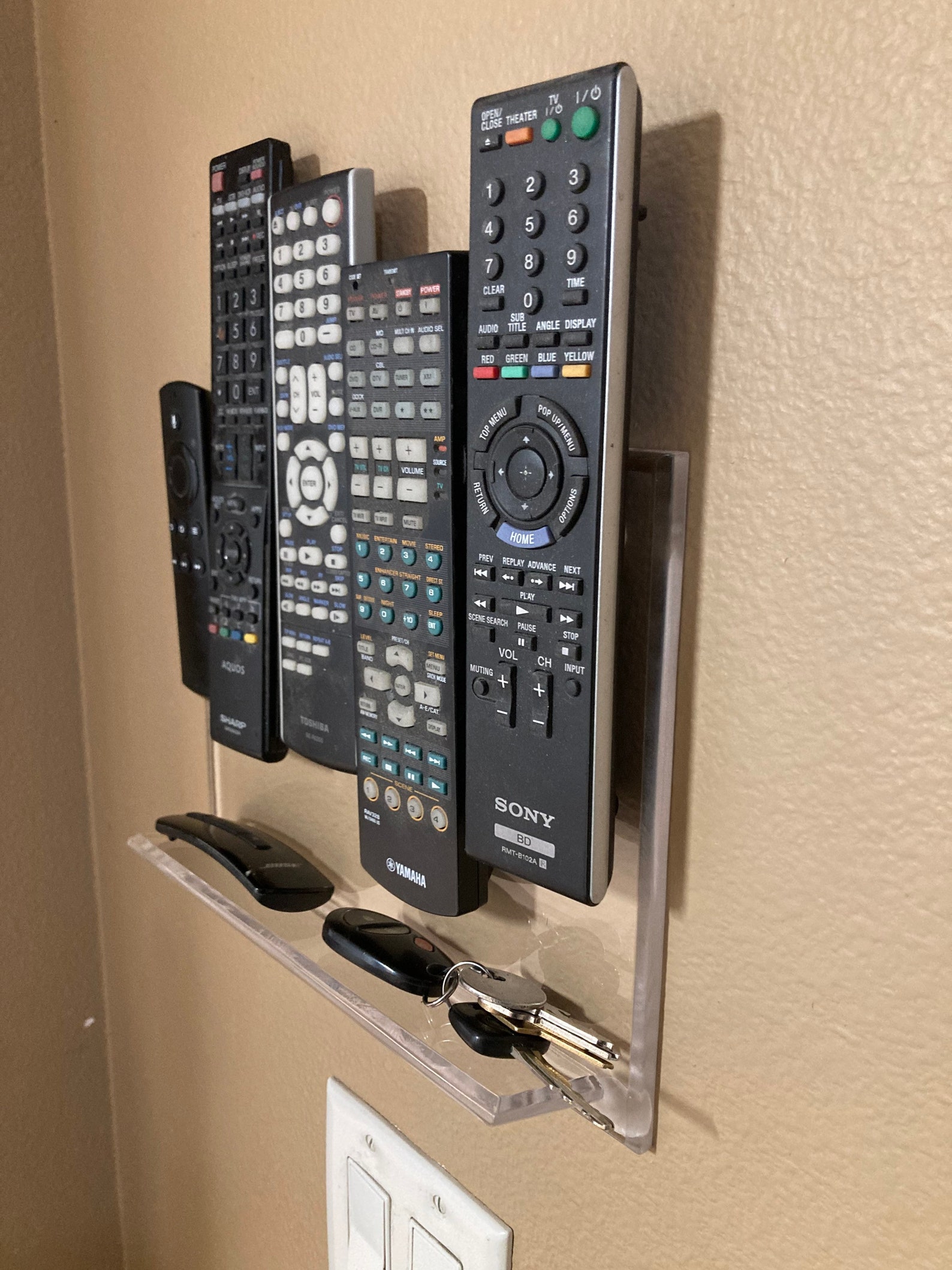 Mcchi Wall Mounted Magnetic Remote Holder 5 Remotes - Etsy