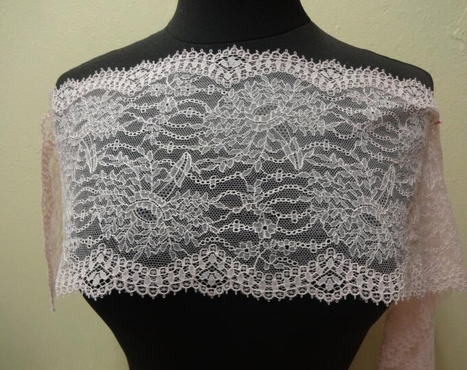 French Elastic Leavers Lace Made of Calais in Pink 19 Cm Wide,french ...
