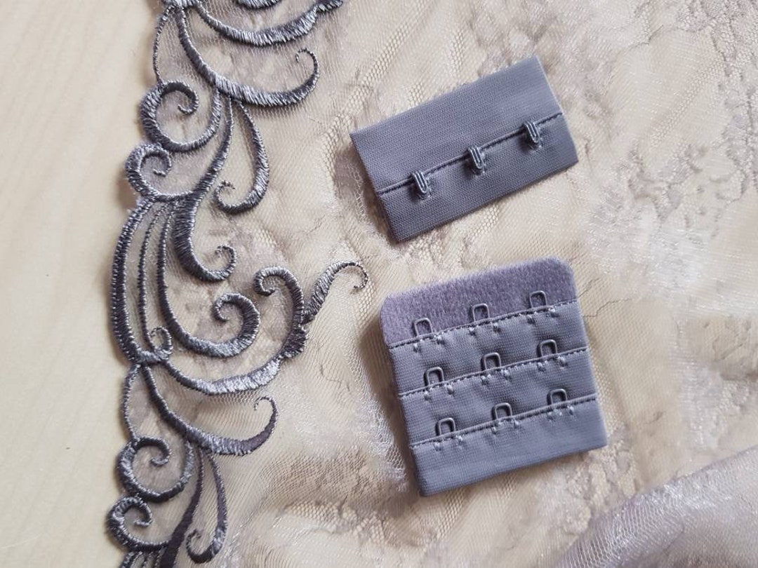 Bra Closure 3x3, Hooks and Eyes in Gray Sewing Bra, Bralette, Bra ...