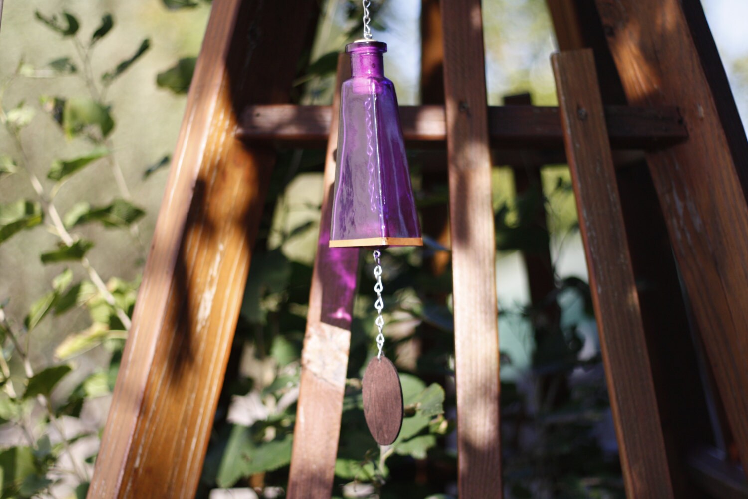 Glass Wind Chime Handmade From 178ml Purple Pryamid Shaped - Etsy