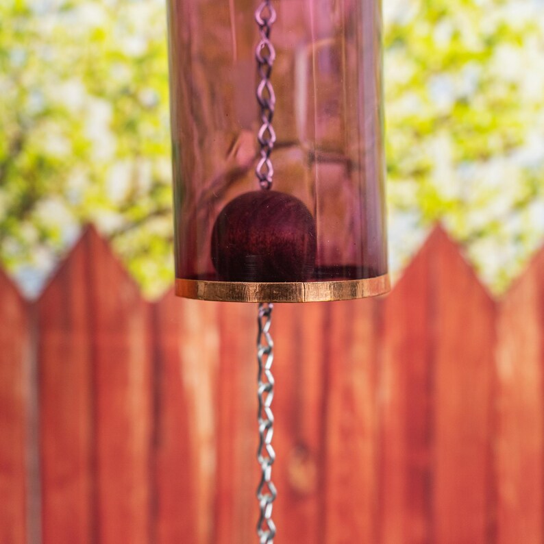 Handmade Wine Bottle Wind Chimes: Purple, Clear & Cobalt Blue Outdoor ...