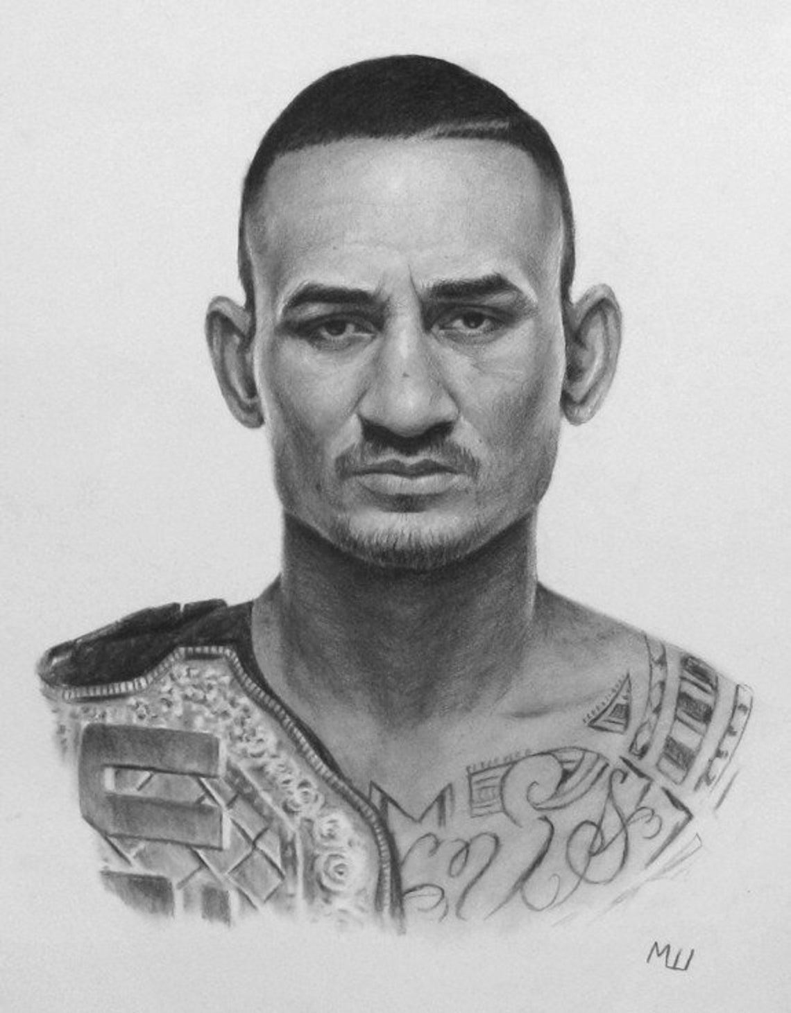 Max Holloway Original Portrait Realistic Pencil Drawing | Etsy