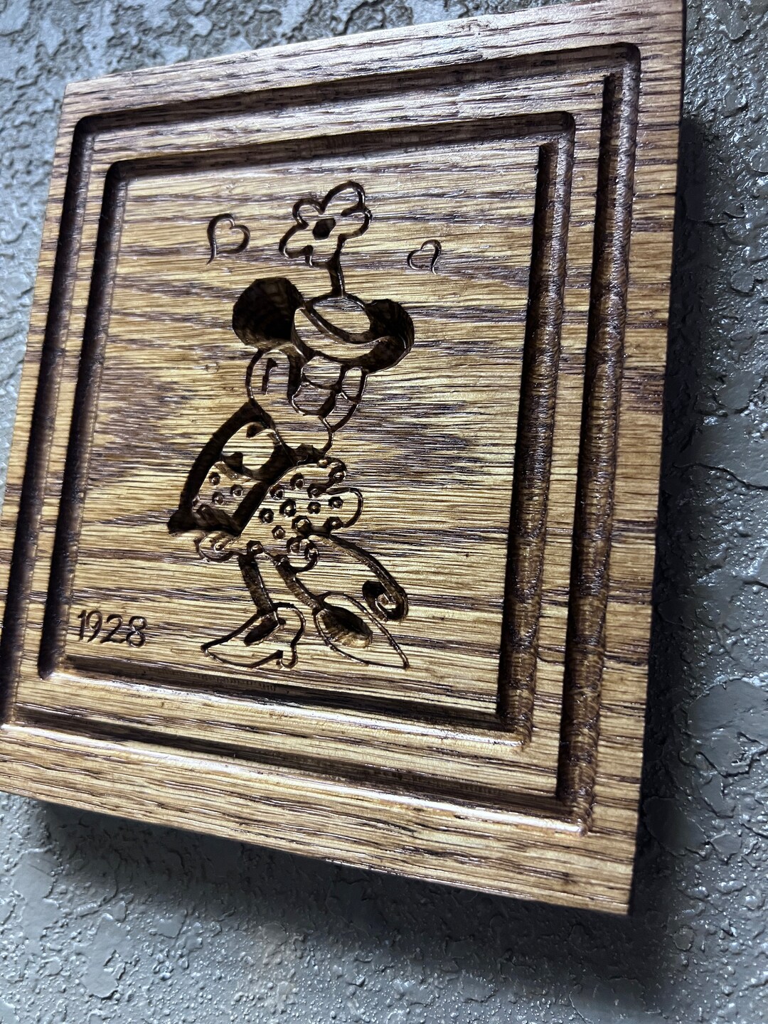 1928 Vintage Minnie Mouse Carved Wall Plaque - Mickey is Also Available ...